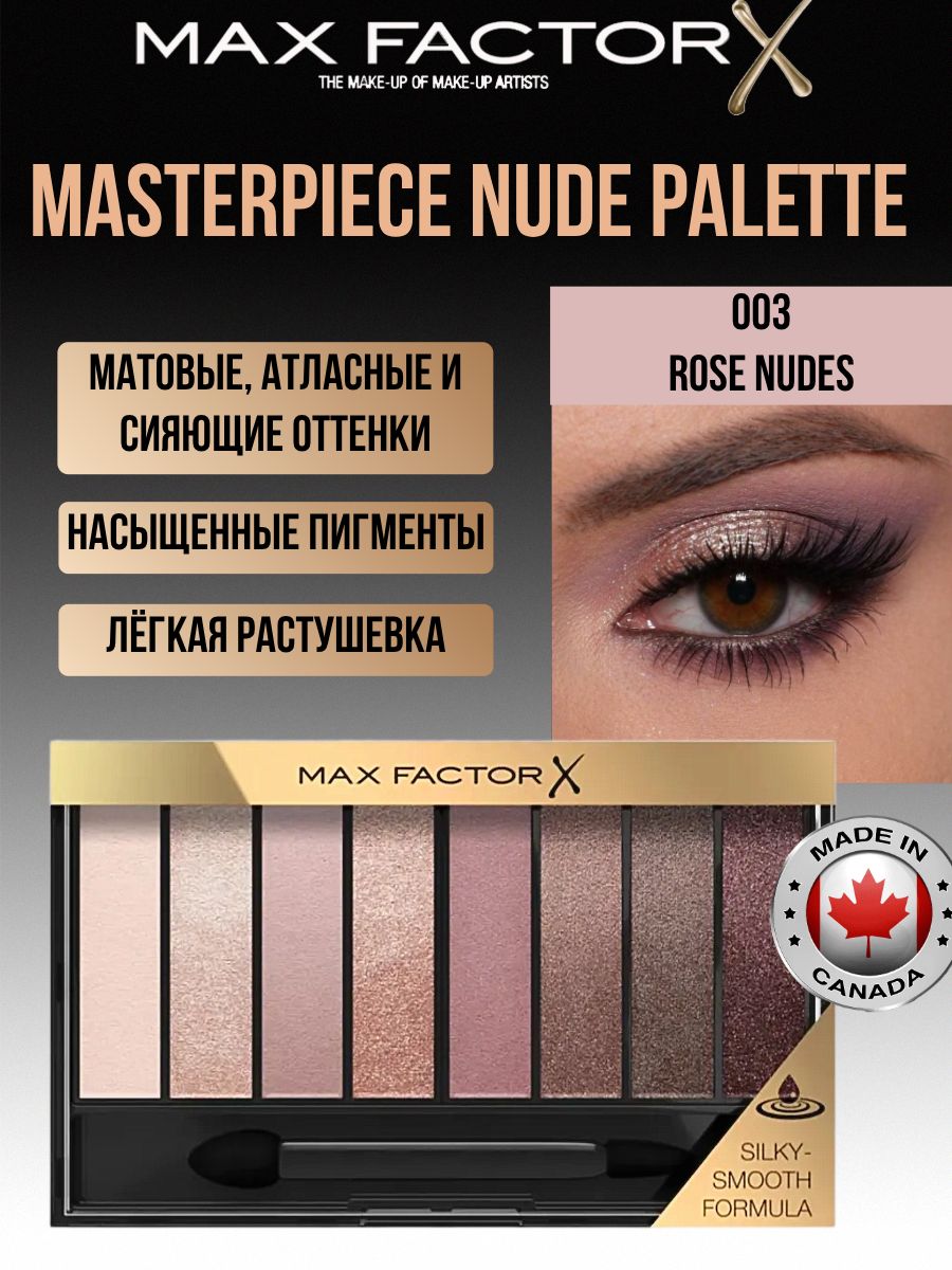 Тени для век палетка Masterpiece Nude Palette MAX FACTOR, 003 Rose Nudes, 6.5 г
