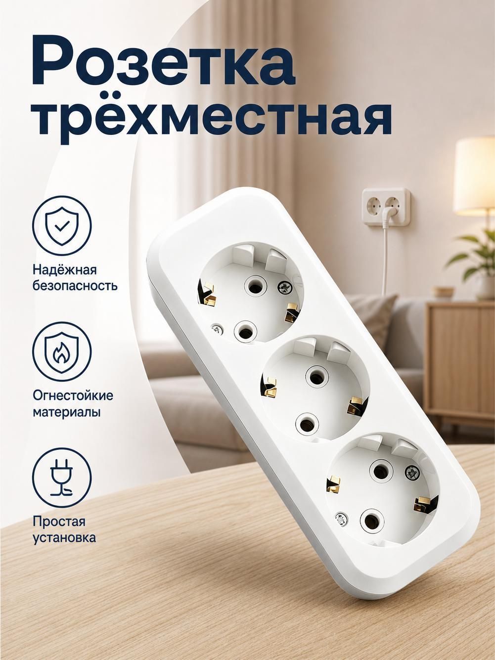 Сетевой фильтр европейского типа с заземлением