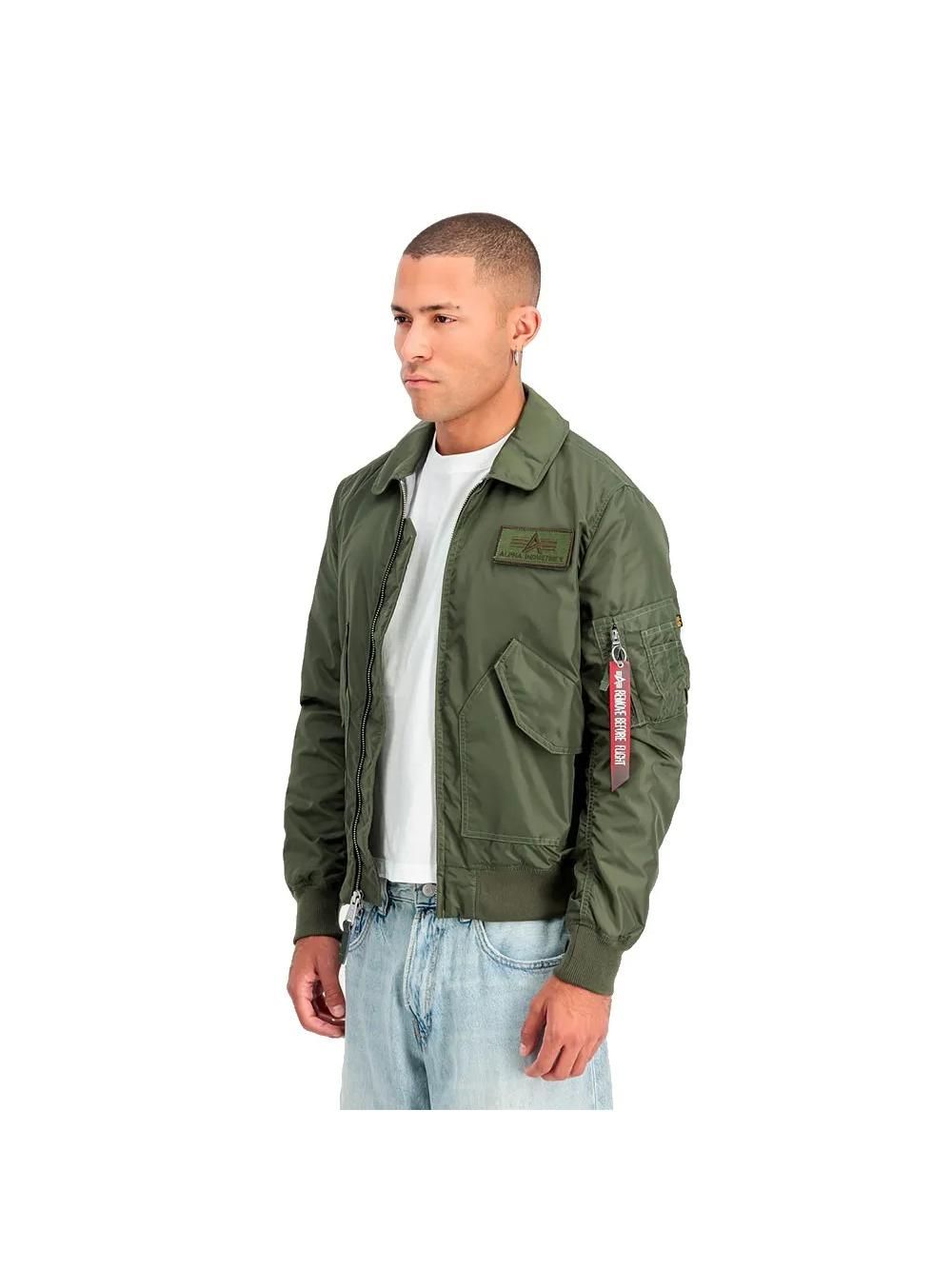 Куртка Alpha industries CWU 36 P TT bomber jacket, темно-оливковый, 2XL