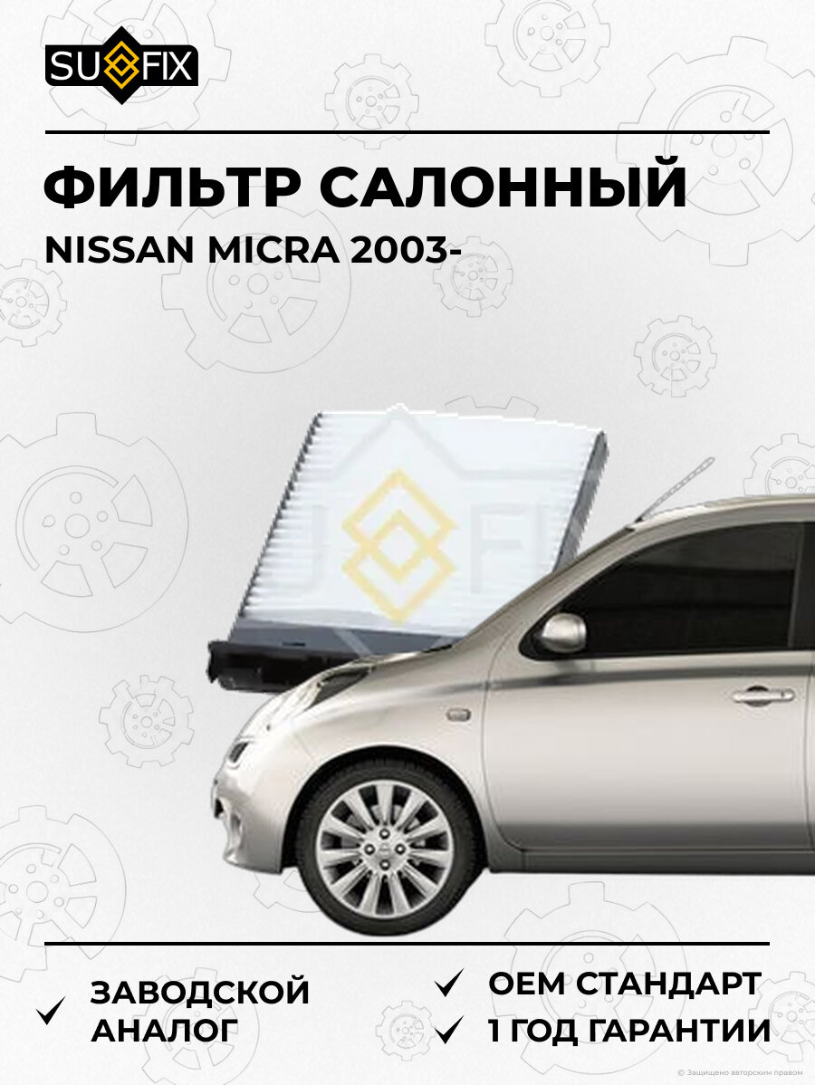 Фильтр салонный SUFIX SS1037 Ниссан Микра NISSAN MICRA 2003