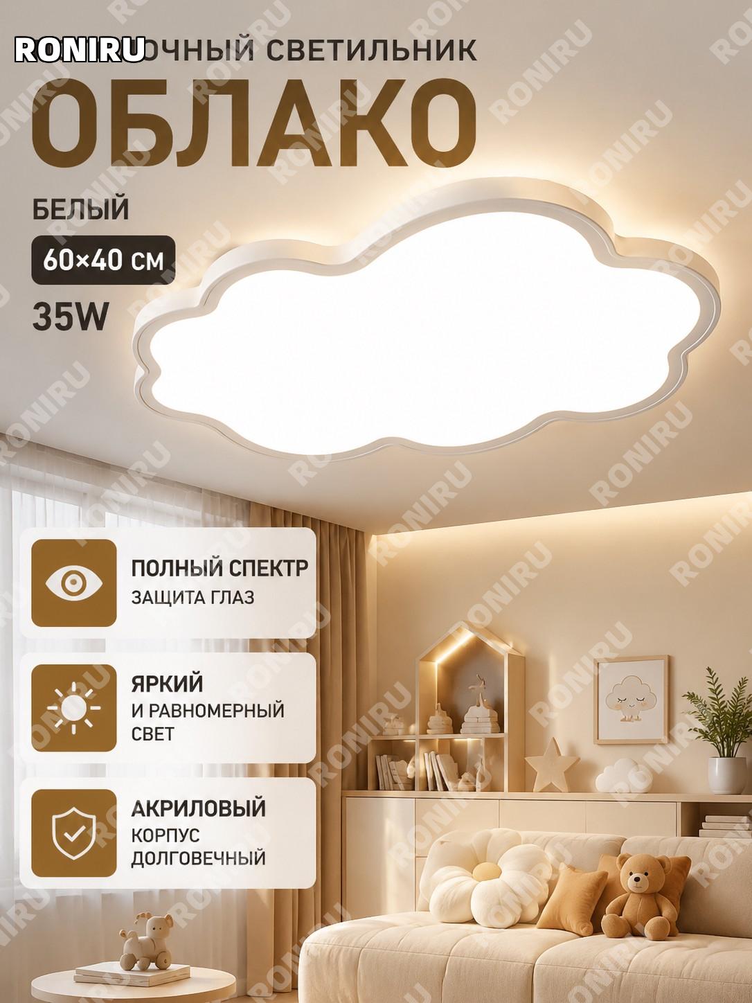 Потолочный светильник 60×40 см 35W белый акриловый с управлением Сяо Ай для гостиной и спальни современный дизайн