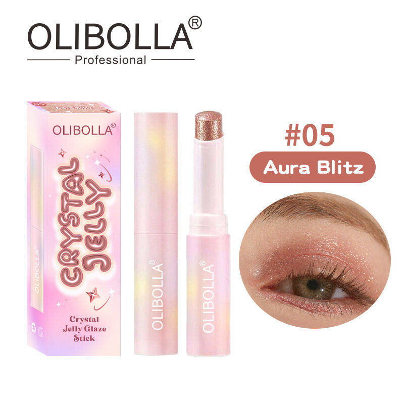Стик-хайлайтер для век OLIBOLLA Crystal Jelly, перламутровый блеск, объёмный, водостойкий, 6 оттенков, 3 г