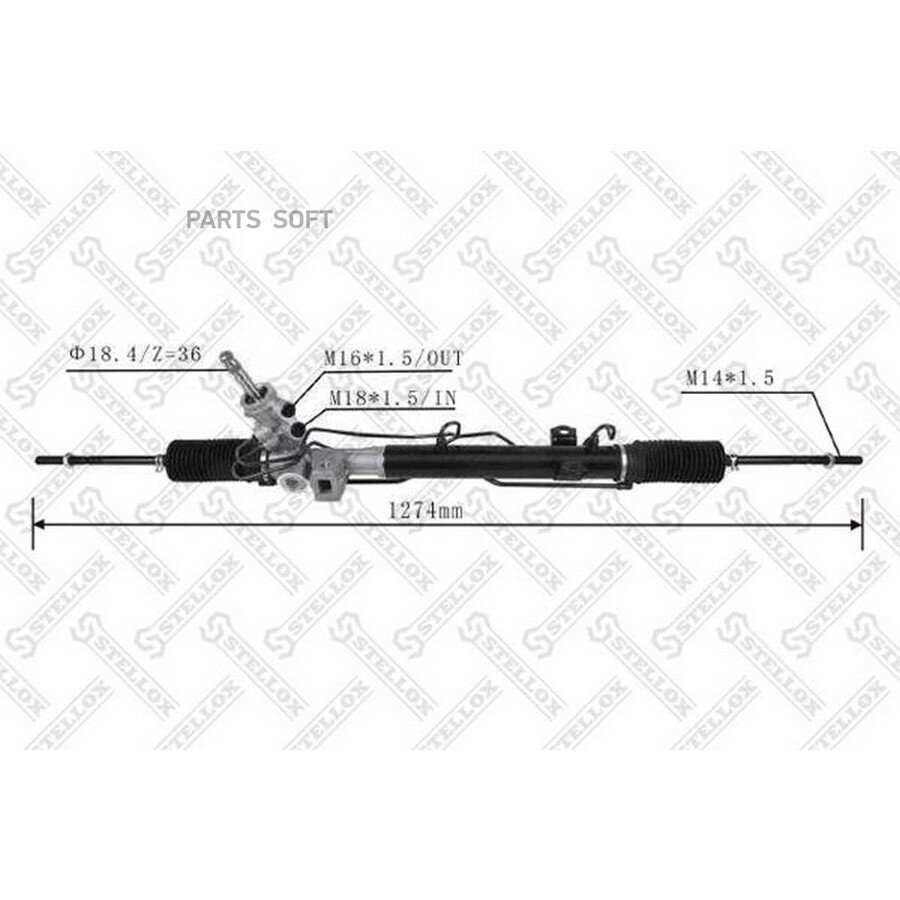 STELLOX 3137333SX 31-37333-SX рейка рулевая! с г/у с тягами, 5114163AA\ Chrysler Voyager IV 00-08