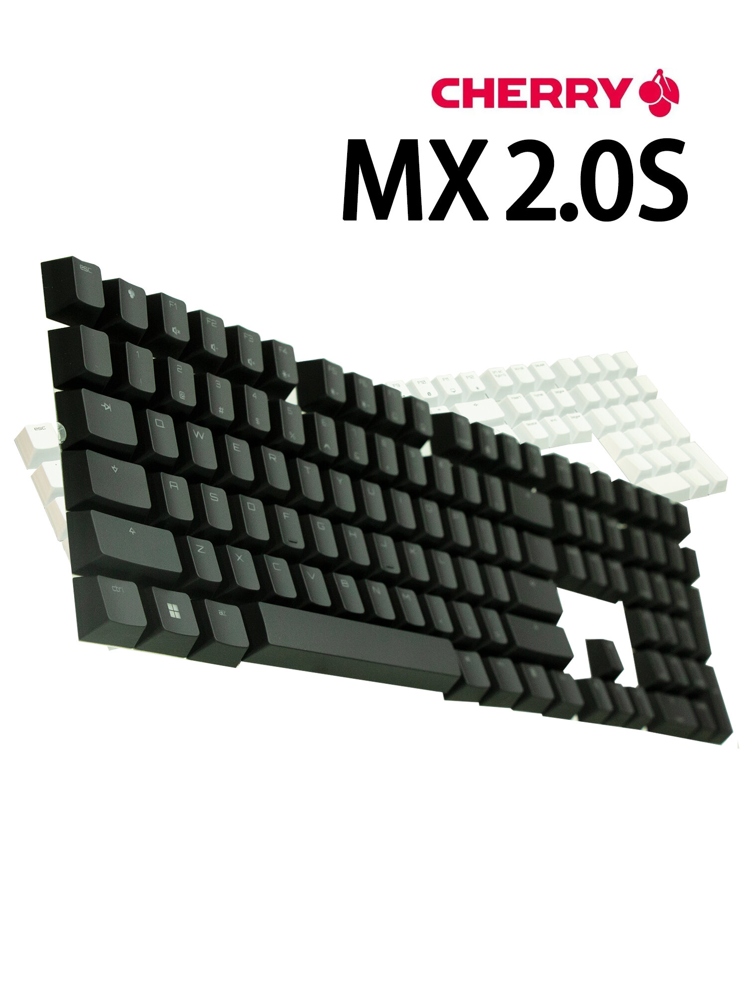 Комплект ключевых капель CHERRY MX2.0S RGB черная прозрачная, 109-клавишный набор для механической клавиатуры