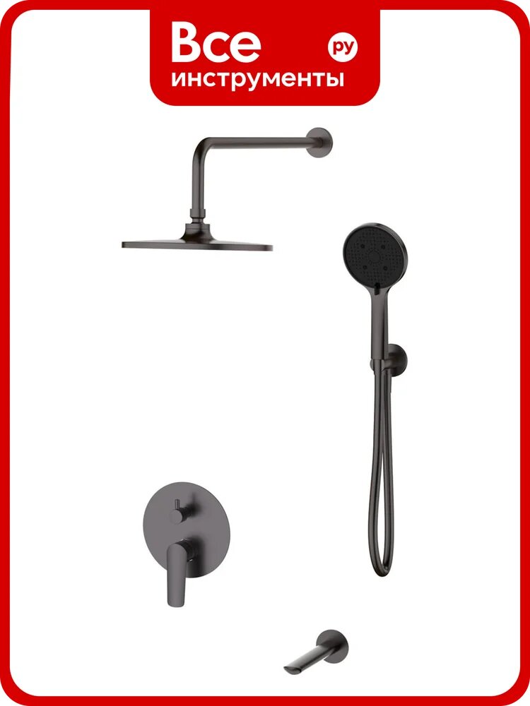 Душевая система скрытого монтажа ESKO Лагос/Lagos Gun Metal, графит, SET7in1LGGM