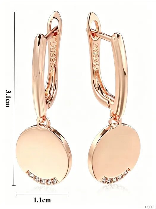 Подвеска для серег, Swarovski Zirconia, golden — фото 1