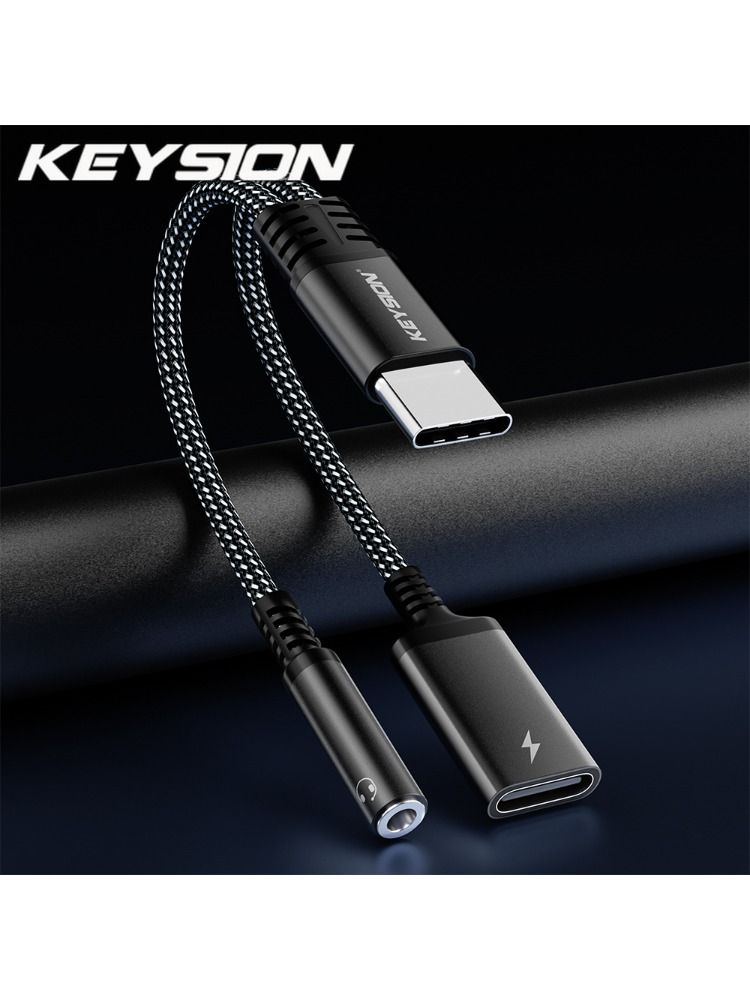 KEYSION Аудиокабель USB Type-C/3.5 мм, черный
