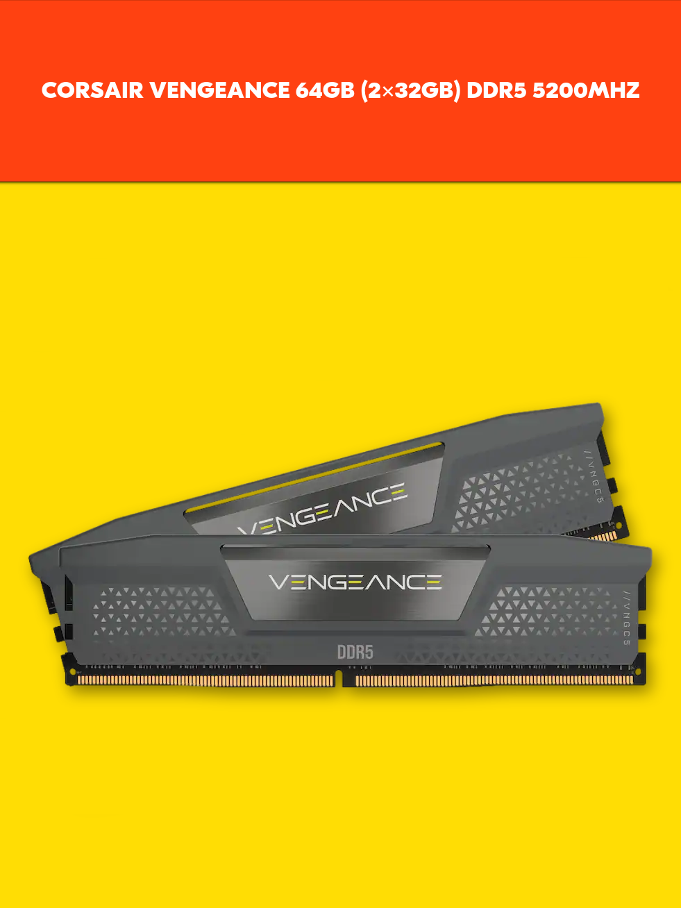 Оперативная память Corsair Vengeance DDR5 64 ГБ (2×32 ГБ) 5200 МГц CL40 Intel XMP