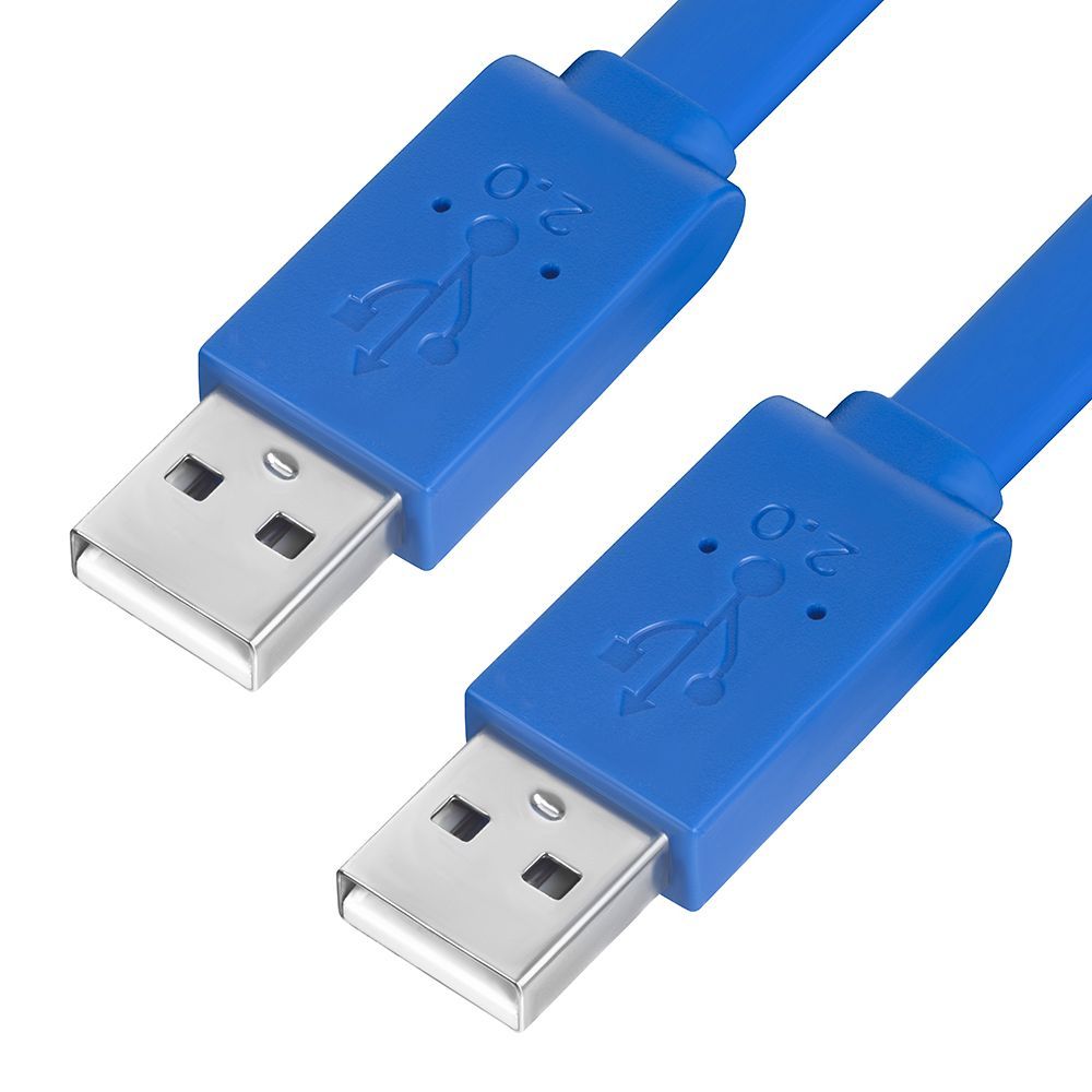 Плоский кабель USB 2.0 АМ АМ GCR 1.8м для подключения Macbook ПК ноутбука синий кабель USB