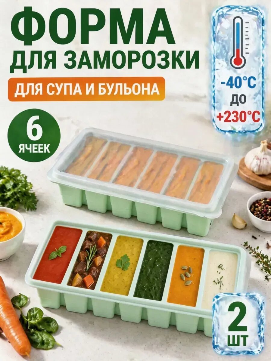 Форма для заморозки супа силиконовая контейнер