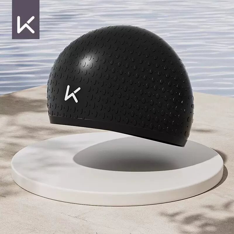 Черный плавательный колпак с водяной каплей экстра-большой для взрослых, водонепроницаемый, без давления, защита