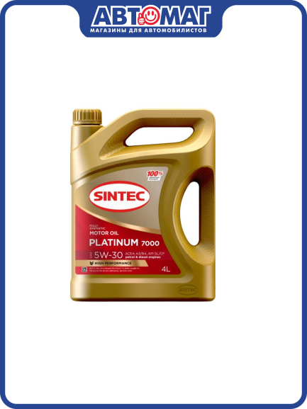 Моторное масло SINTEC Platinum 7000 5W-30 (4л) SINTEC SIN-5W30-A3B4-4L