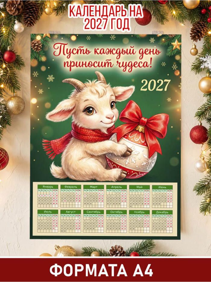 Настенный календарь на 2027 год формата А4
