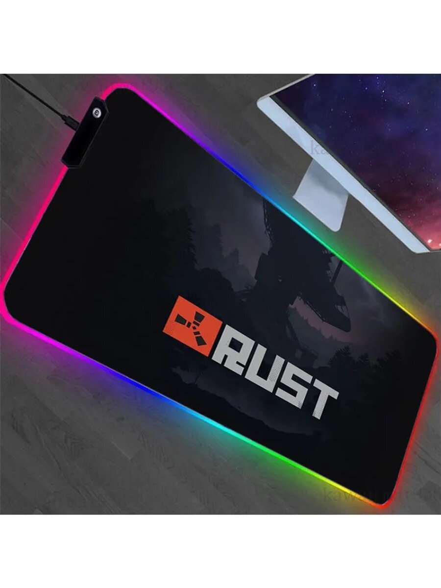 Коврик для мыши XXL с RGB-подсветкой, черный матовый, 90x40 см