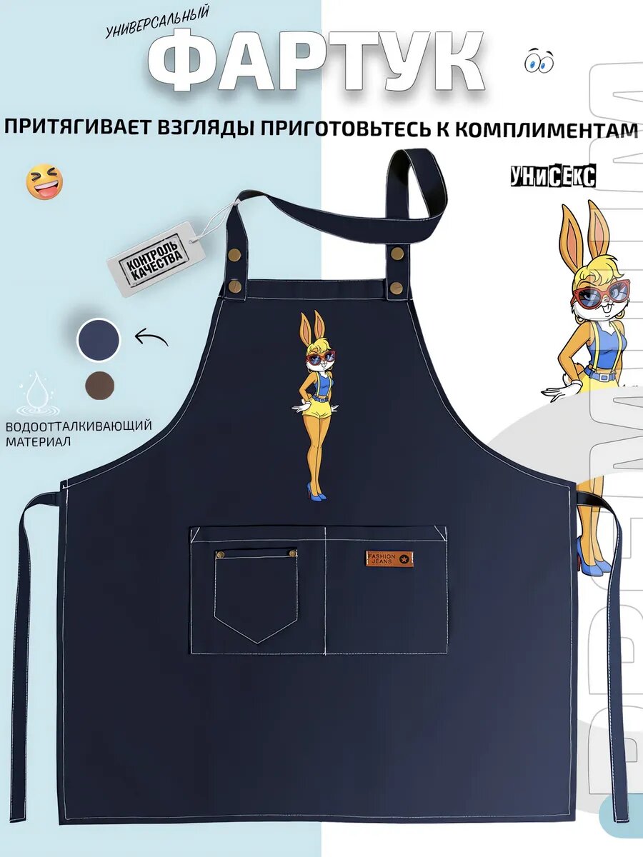 Фартук Багз Банни Bugs Bunny мультфильм мультгерой кухонный с принтом универсальный