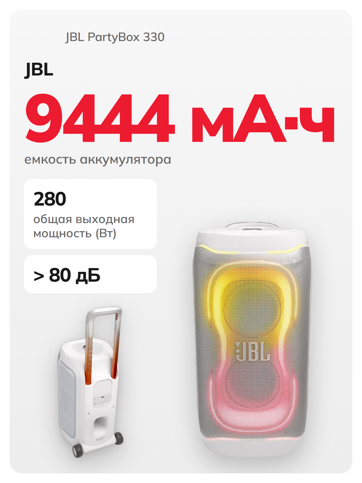 JBL PartyBox 330 (White)
