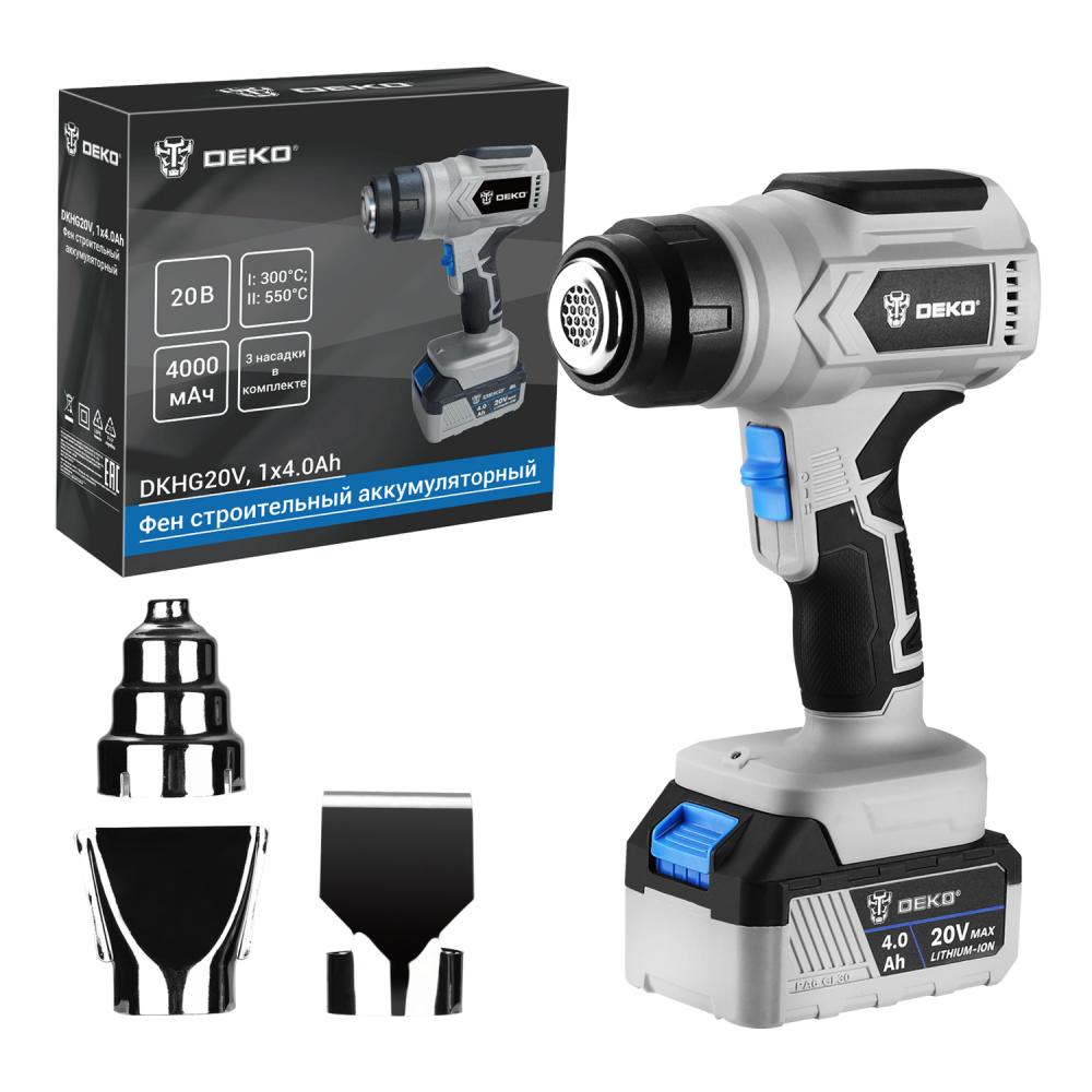 Фен аккумуляторный DEKO DKHG20V 20В 1x4Ач 081-1153