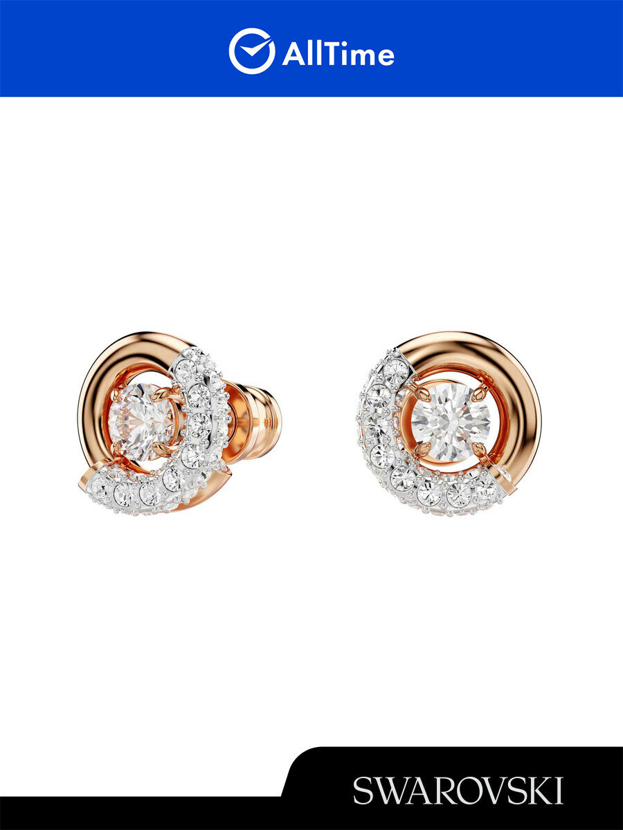 Серьги пусеты SWAROVSKI, кристаллы Swarovski