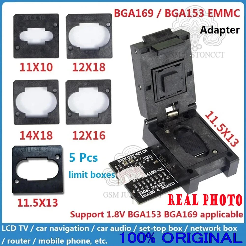 Эмулятор EMMC адаптер RT-BGA169-01 для RT809H 5 шт.