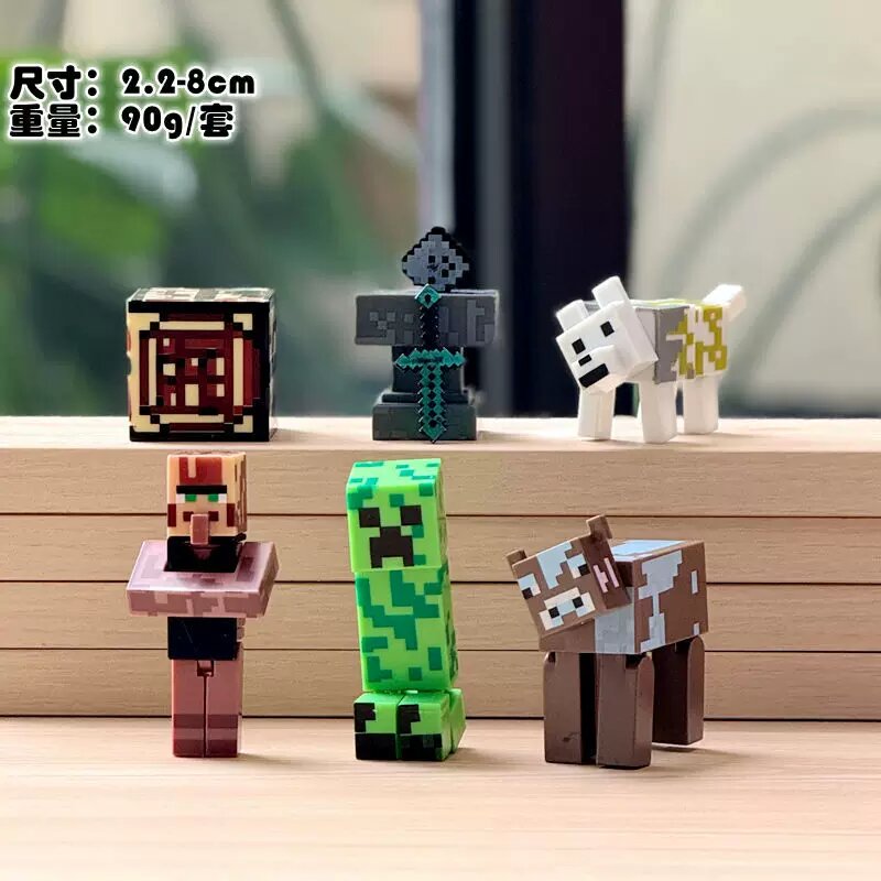 Игровые фигурки в стиле Minecraft, персонажи и существа, высота 3,8–8 см