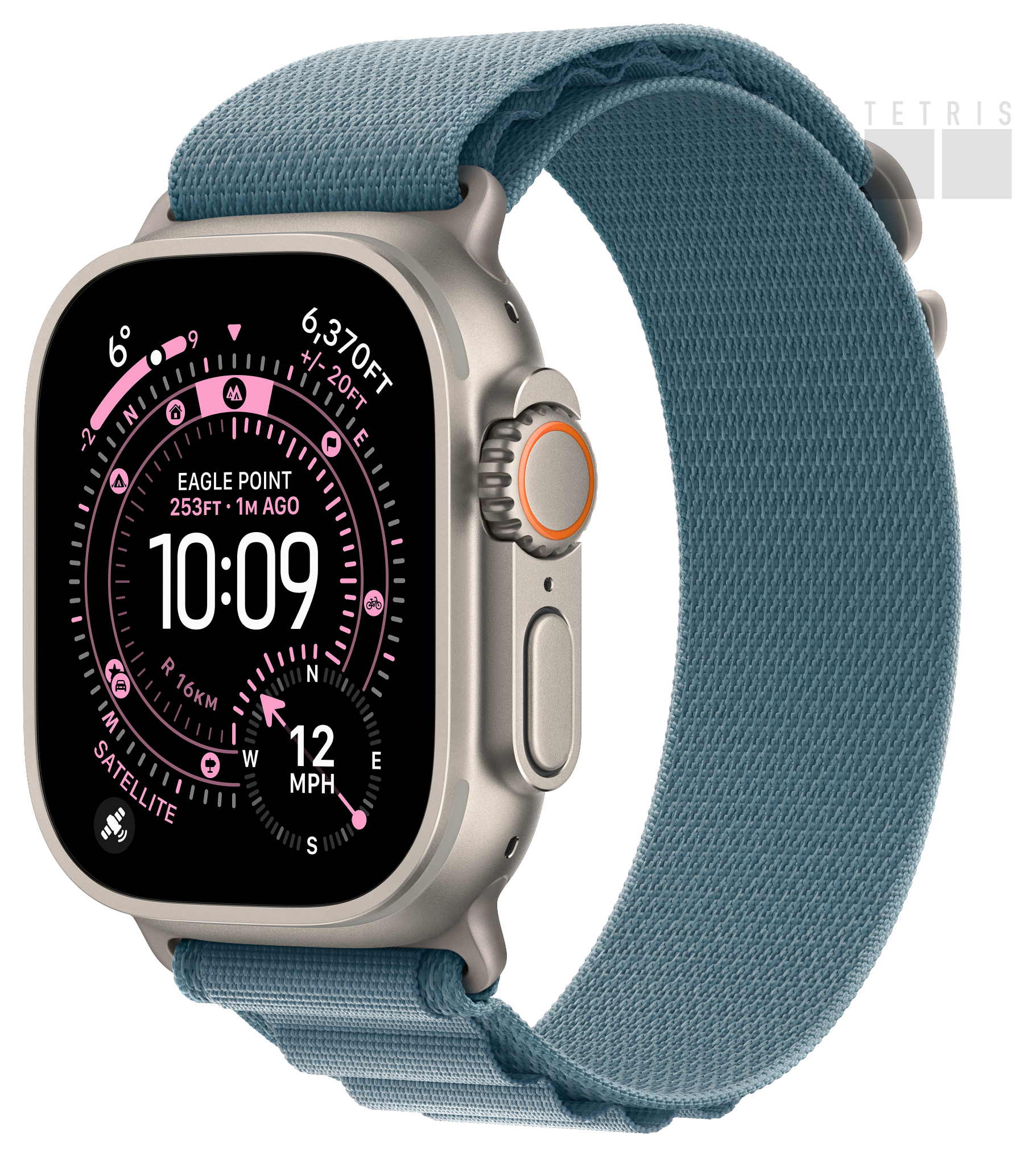 Умные часы Apple Watch Ultra 3 49 мм, Natural Titanium, Light Blue Alpine Loop S, GPS + Cellular