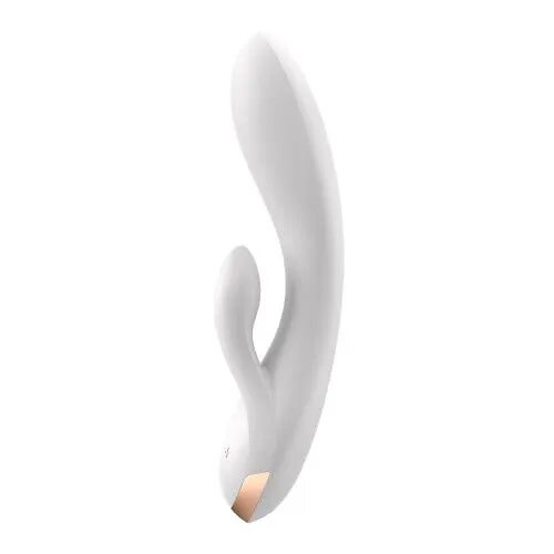 Вибратор кролик женский Satisfyer Double Flex с двумя клиторальными отростками, белый