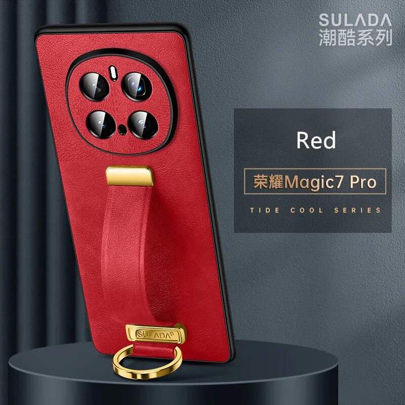 Sulada Finger Hand Grip Band Ремень Чехол для Honor Magic 7 Pro 6 Красный, Red, For Magic 7 Pro