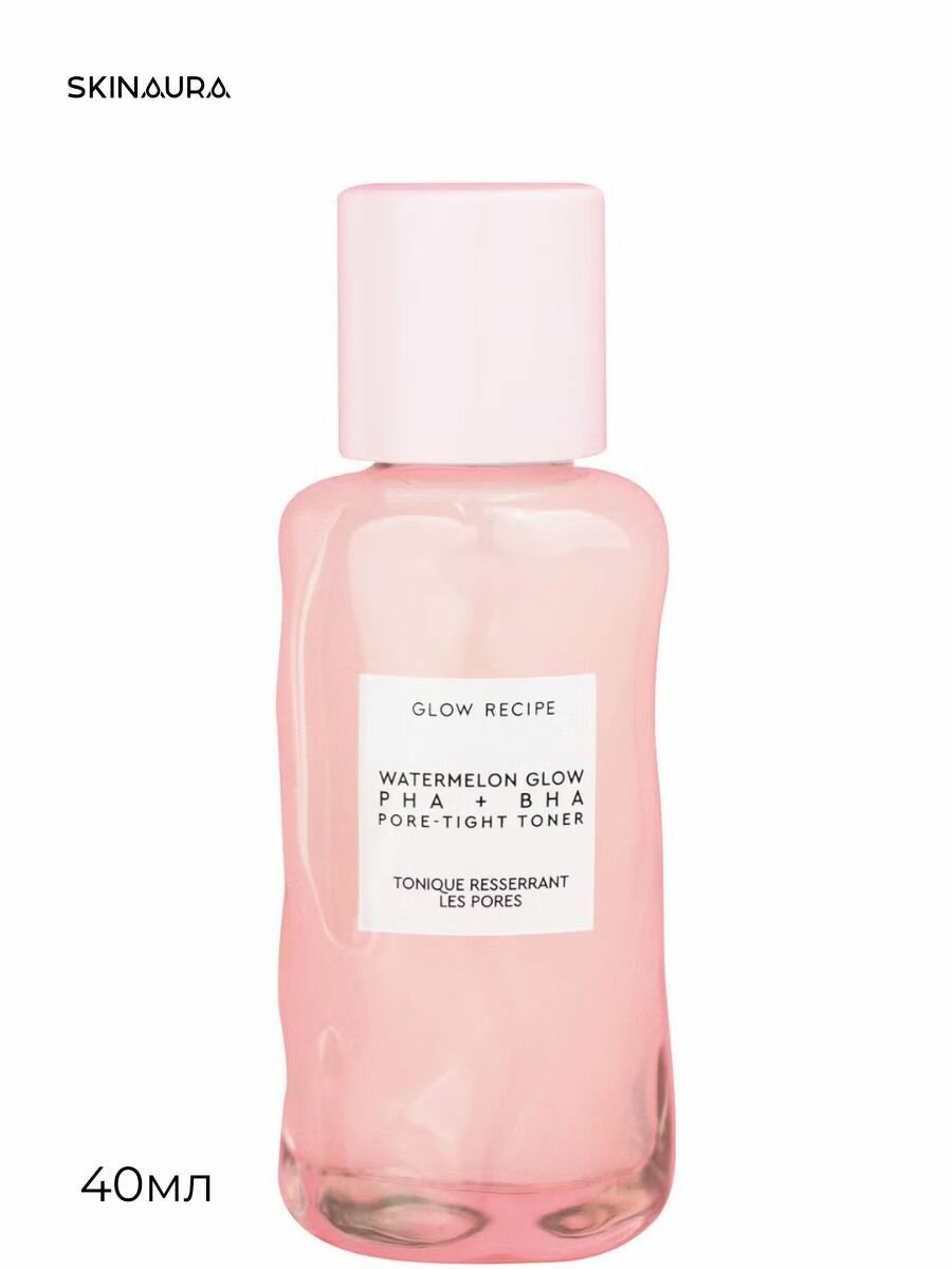 Glow Recipe тоник для сужения пор и выравнивания кожи с кислотами, Watermelon Glow PHA+BHA pore-tight toner 40ml