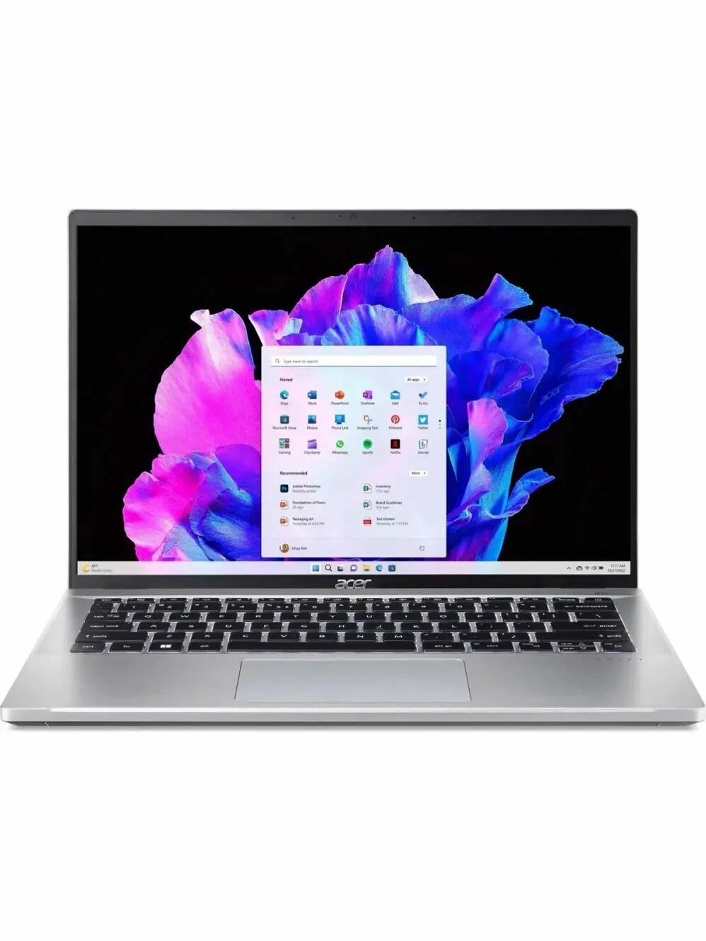 Ноутбук Acer Swift Go 14 SFG14-71 14" (2880x1800) OLED, Intel Core i5-1335U, 16GB DDR4, 512GB SSD, Intel Iris Xe, Win11, silver (NX. KY7ER.001)