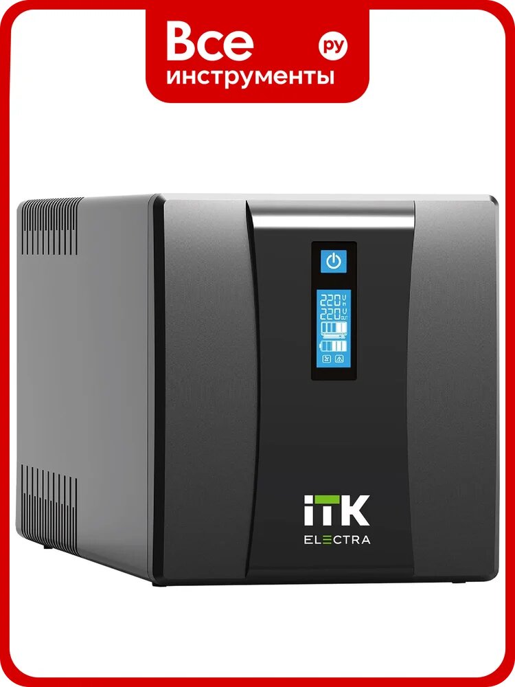 Источник бесперебойного питания ITK ELECTRA ET 2кВА/1,2кВт с АКБ 2x9AH USB EET-2000VA-1-002