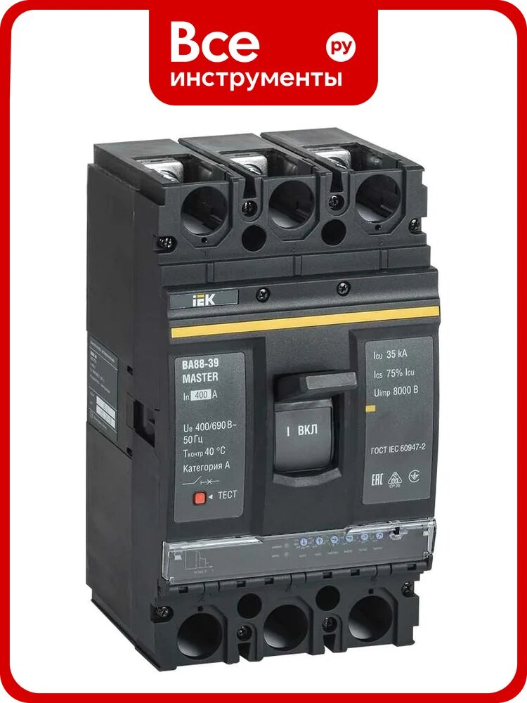 Автоматический выключатель IEK ВА88-39 3Р 400А 35кА MASTER с электронным расцепителем SVA71-3-0400-02