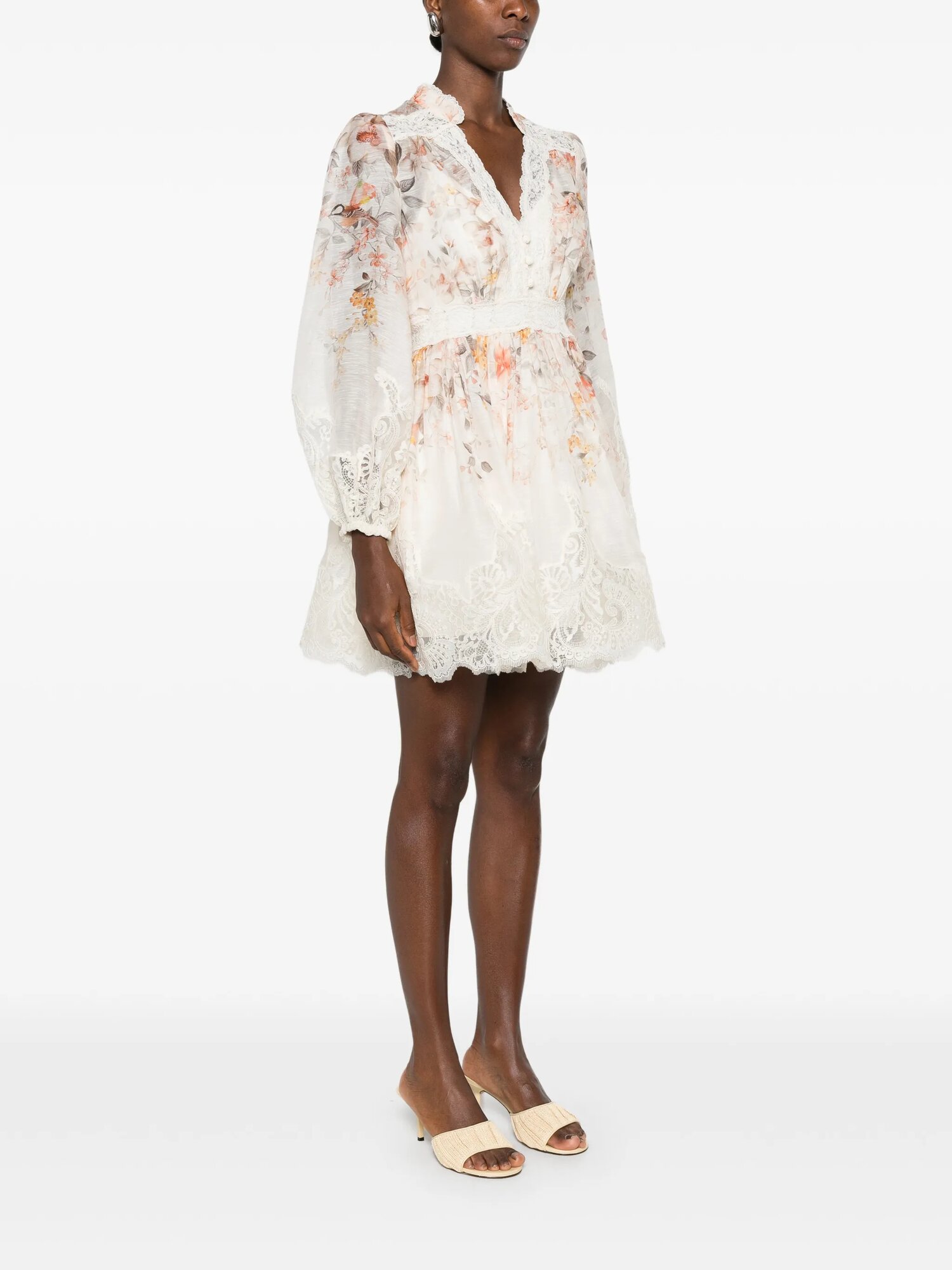 Платье ZIMMERMANN Luna mini dress, размер 36, коралловый/розовый — фото 1