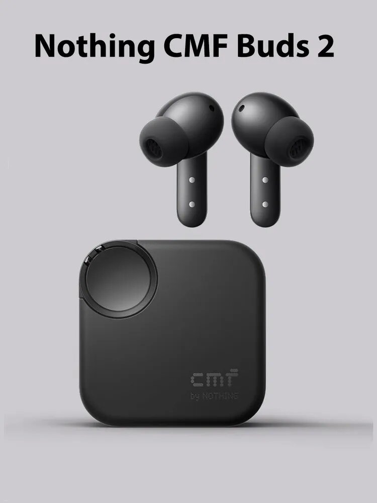 Nothing Наушники беспроводные с микрофоном CMF Buds 2, Bluetooth, USB Type-C, черный матовый, темно-серый