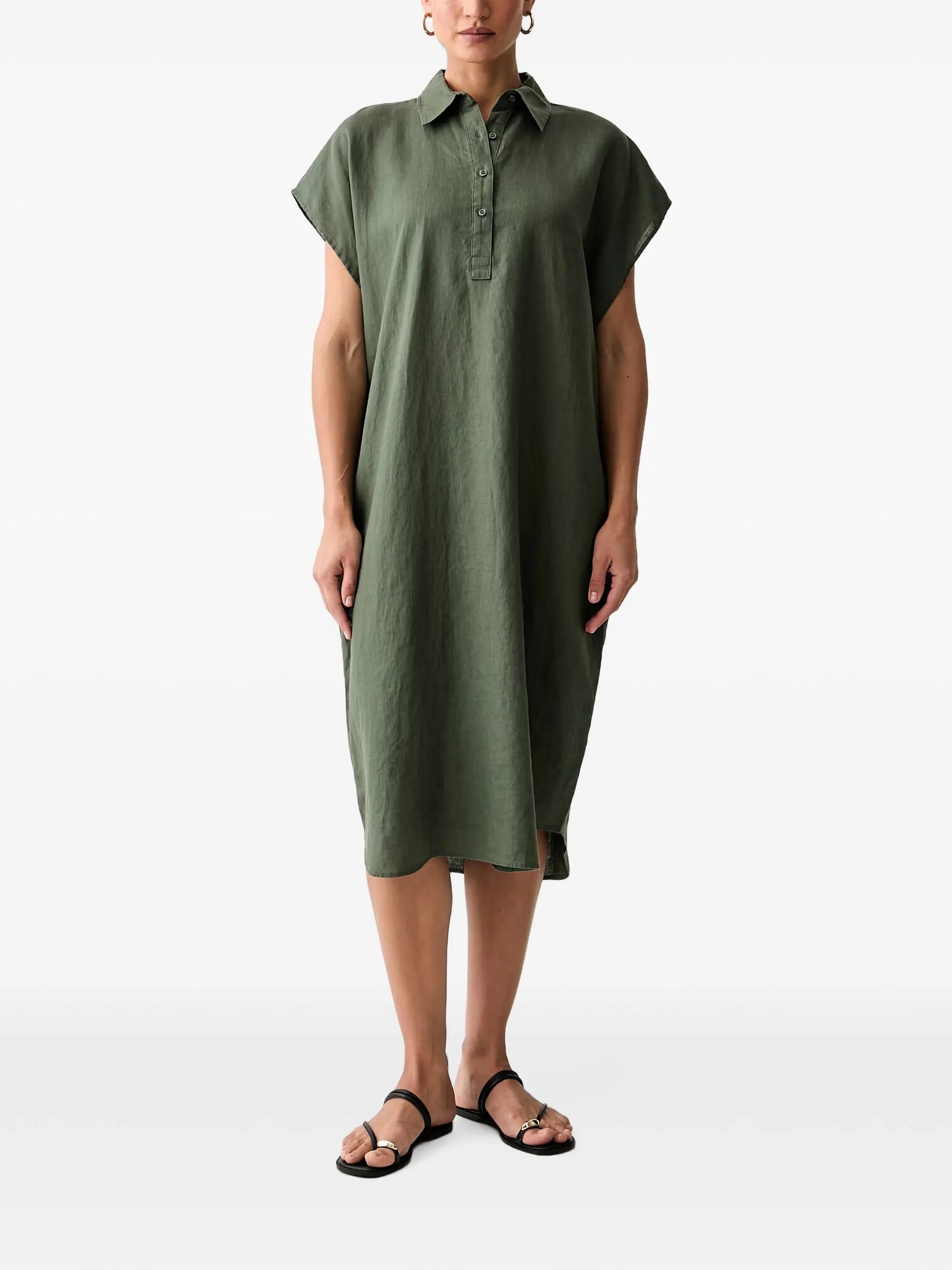 Платье Short-sleeved midi shirt dress