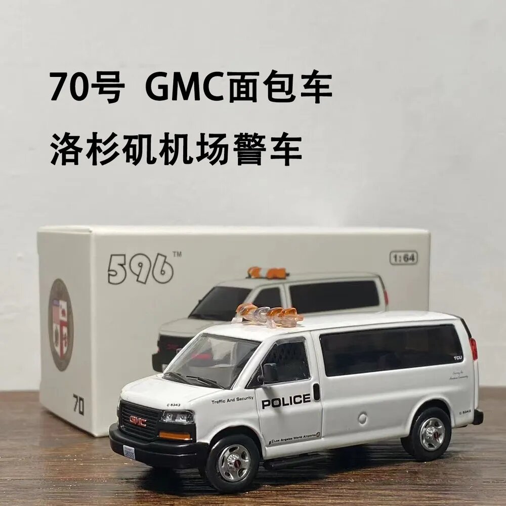Машинка 596 MODEL 1:64 GMC van, police car at Los Angeles Airport Die-cast Alloy Model Collection Toy Children Gifts