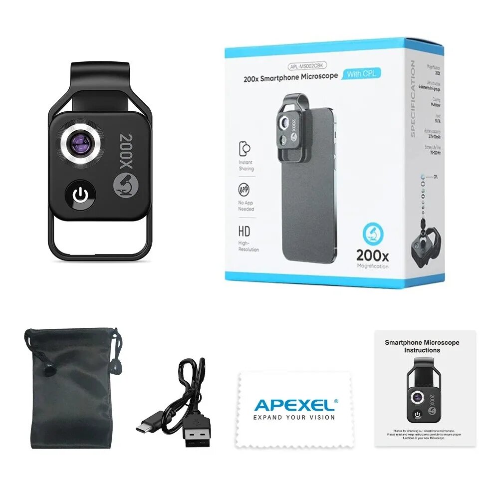 Микроскоп 200X 200X Black with CPL