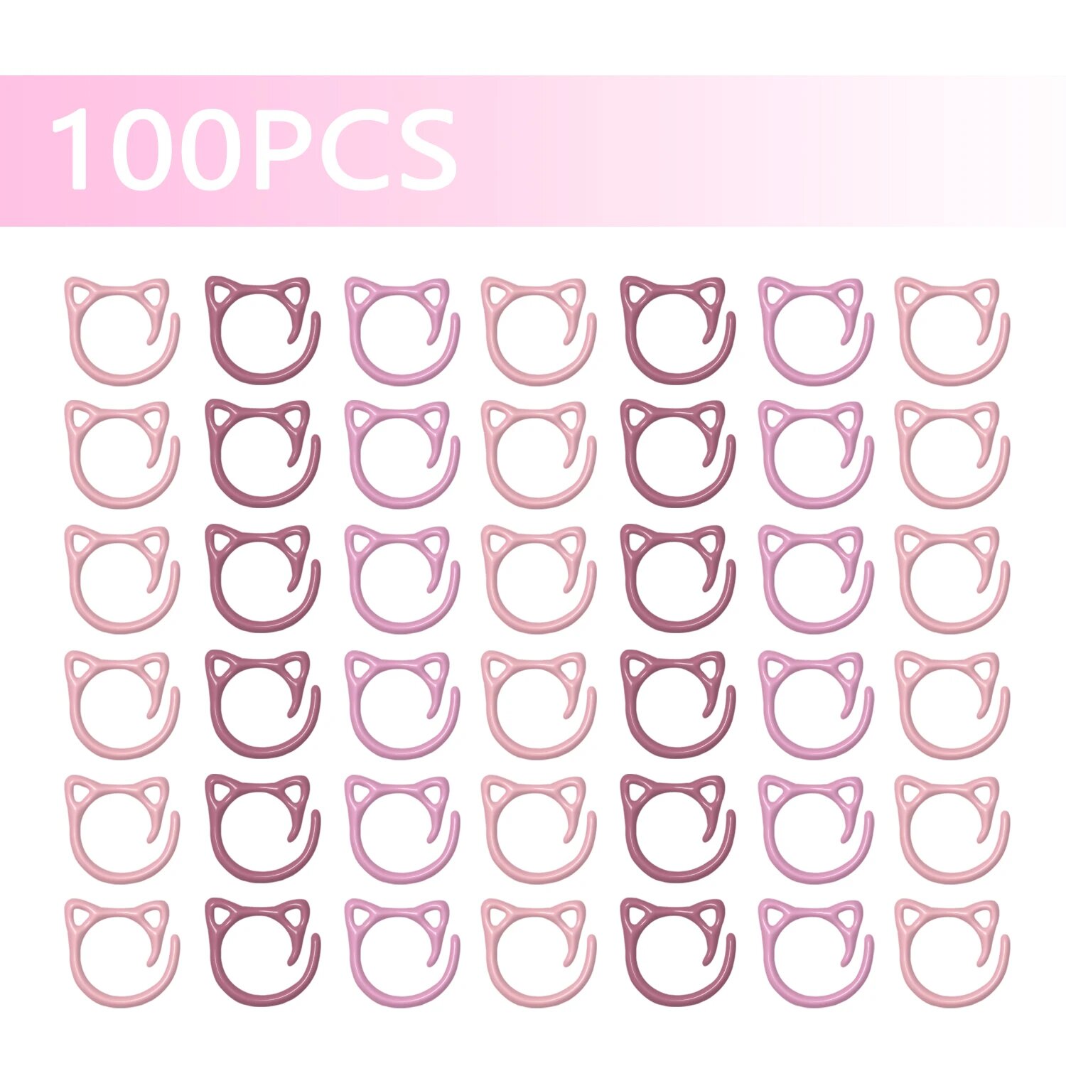 Металлические маркеры для вязания с кошачьими ушками 24 шт. Pink-100pcs