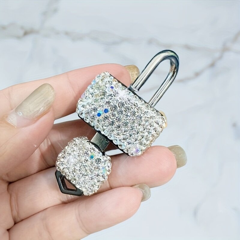 Миниатюрный висячий замок с бриллиантовой инкрустацией, цвет Light Luxury, противоугонный для ящиков, шкафов и электрощитков, с одним ключом, портативный, креативный подарок