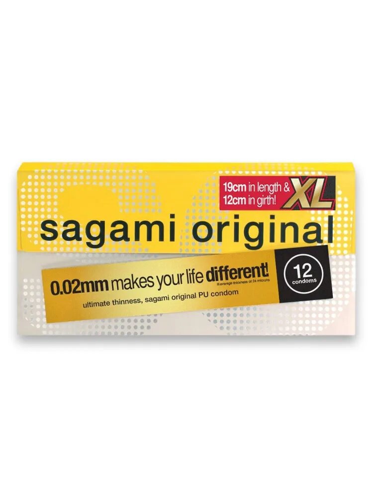 Презервативы полиуретановые Sagami Original 0.02 XL-SIZE, 12 шт. увеличенного размера XL