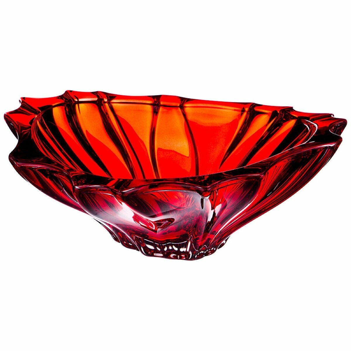 Ваза для фруктов "Плантика" 33 см, 1 шт, "Рубин" Aurum Crystal