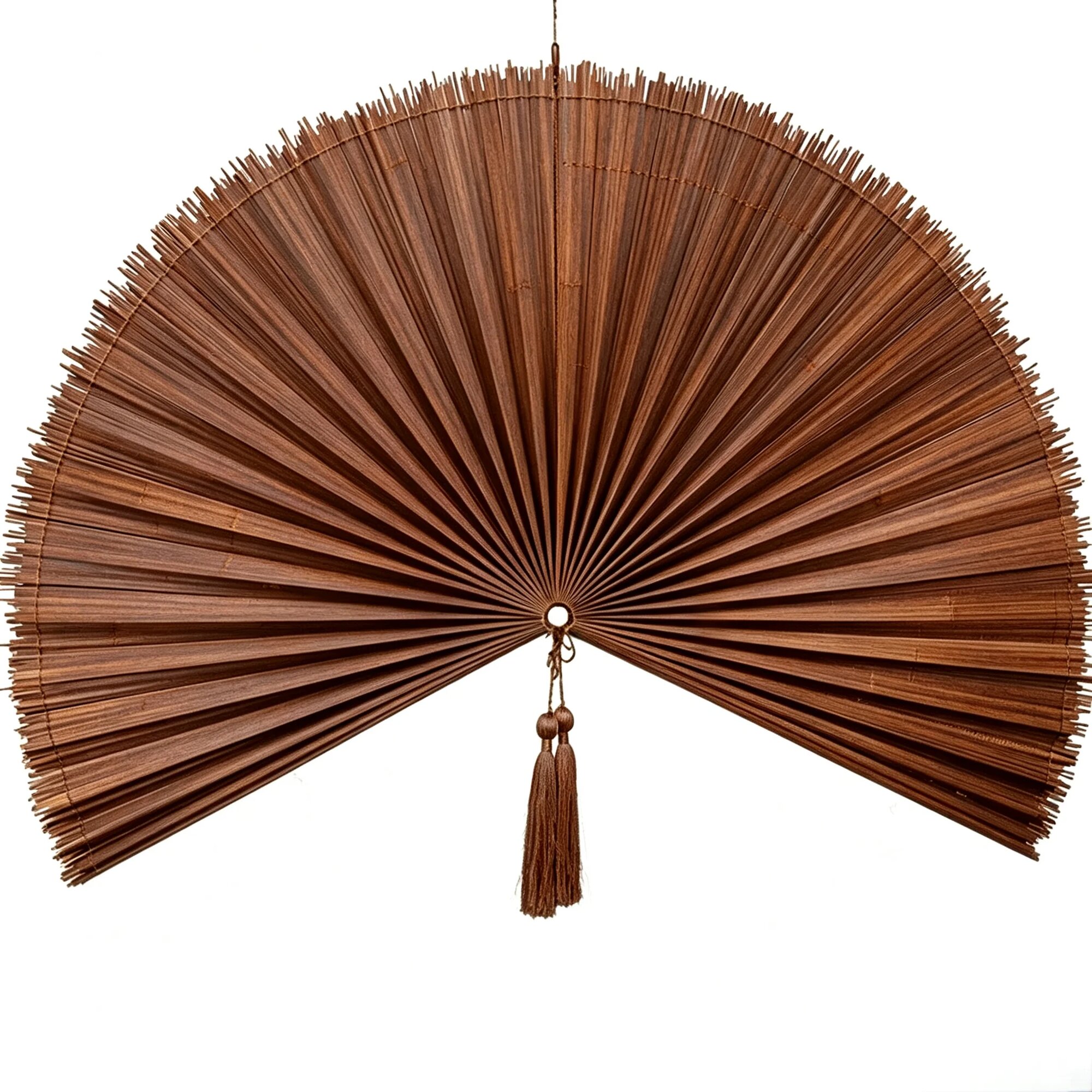 Большой бамбуковый ручной плетеный веер Caramel Taupe, 80cm