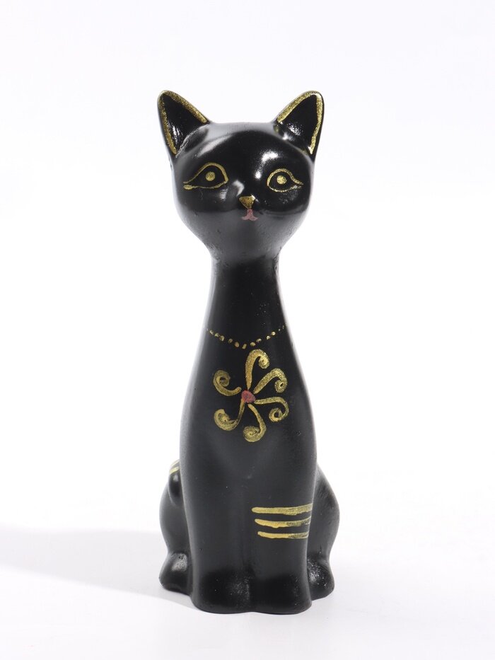 Фигурка декоративная «Кошка-Нефертити», 6.5×18 см, чёрная