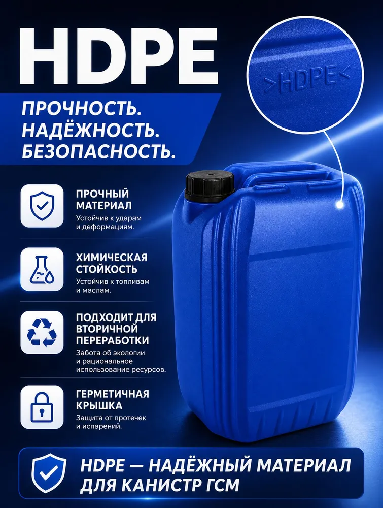 Канистра для бензина 20л усиленная