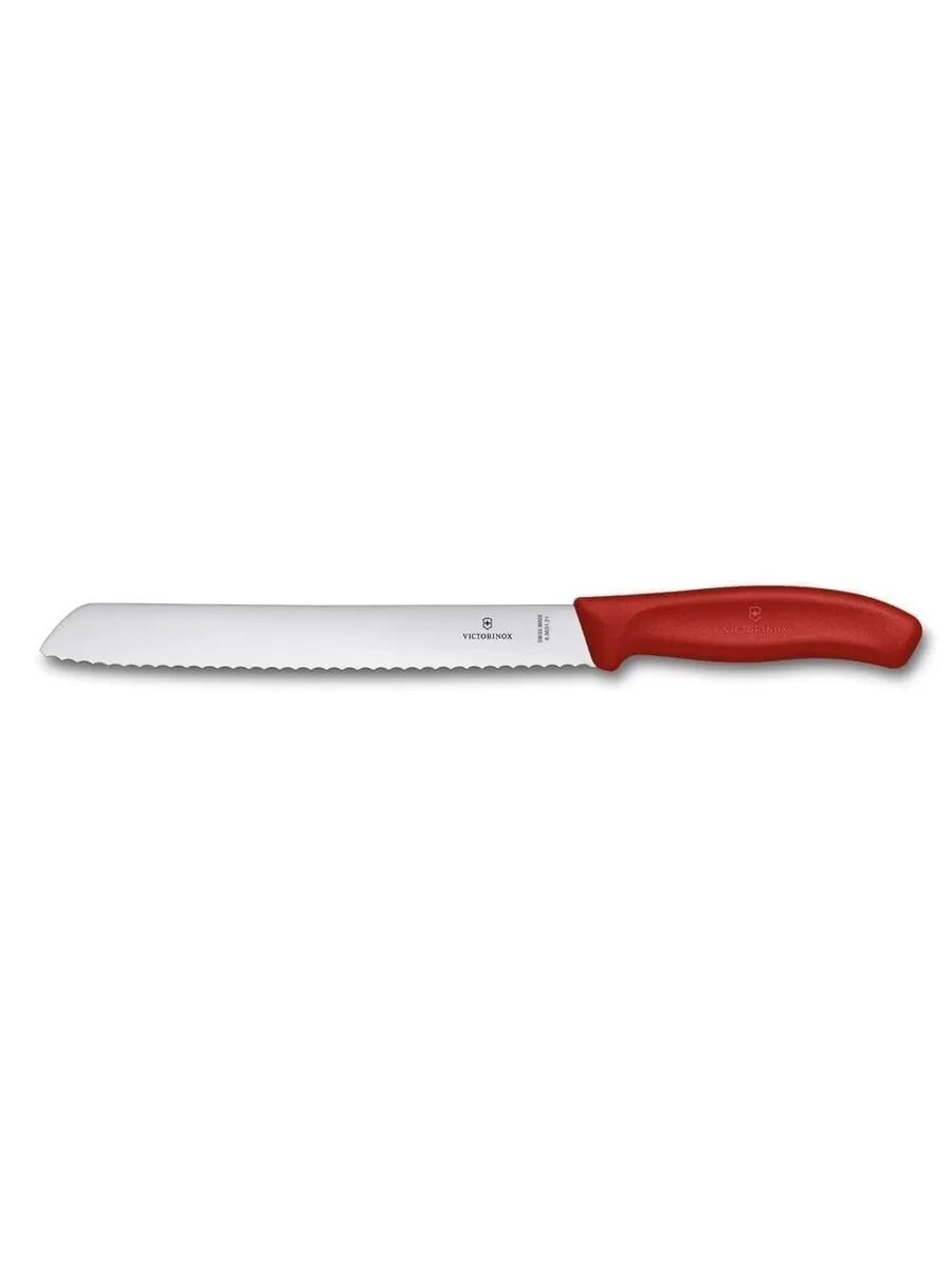 Нож для хлеба victorinox 21 см нерж сталь красный блистер