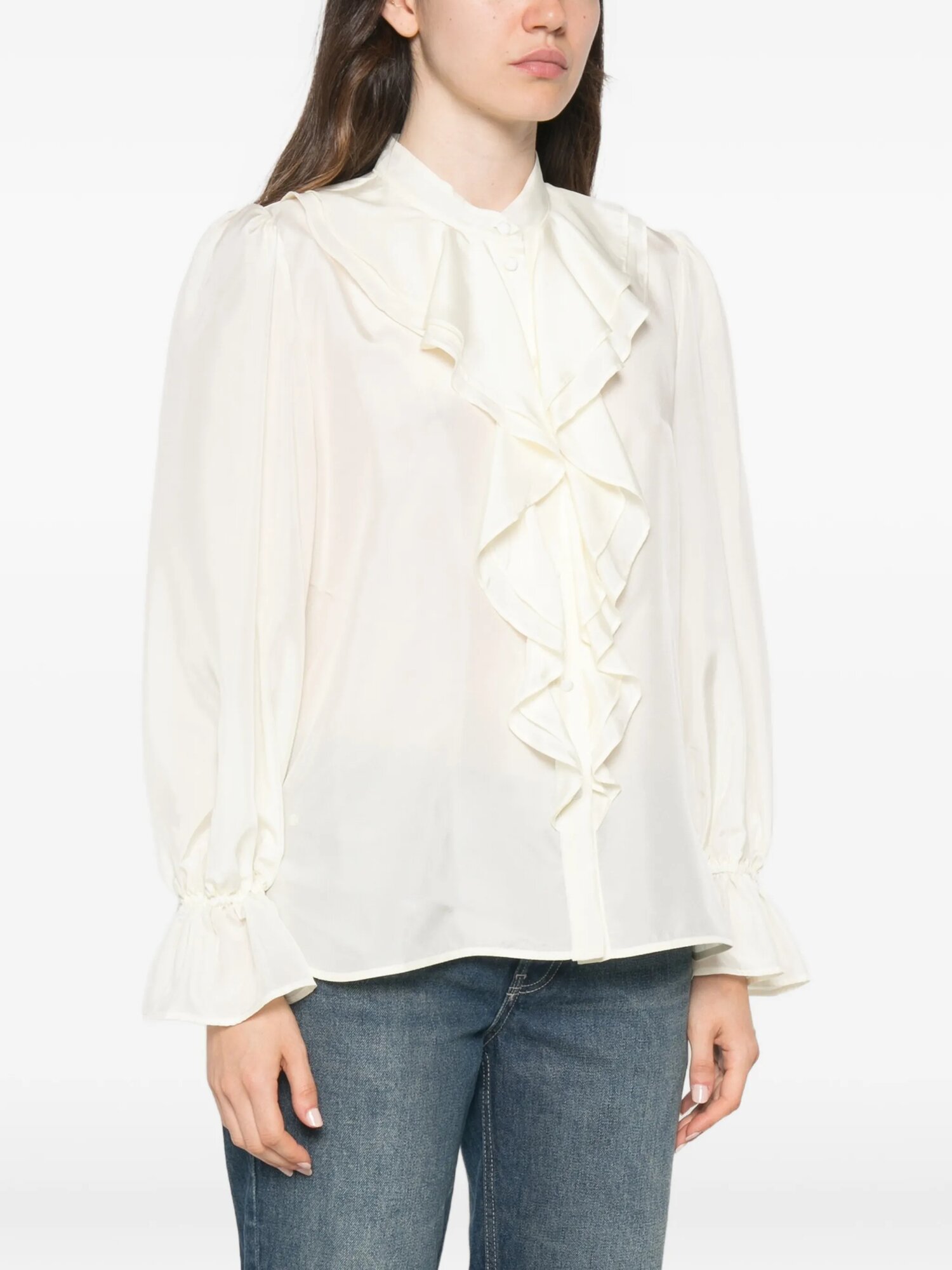 Рубашка Marella Buttoned ruffled shirt, размер 42 — фото 1