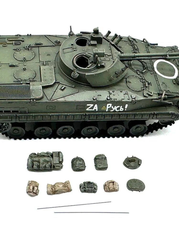 Модель боевой машины пехоты BMP3 с прекрасными комплектующими аксессуарами, магнитная турель