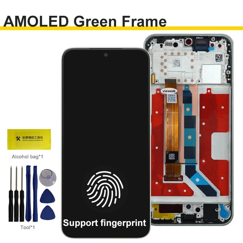 AMOLED-экран для Honor X9d, ЖК-дисплей, сенсорный экран, запасная часть для AMOLED Green Frame