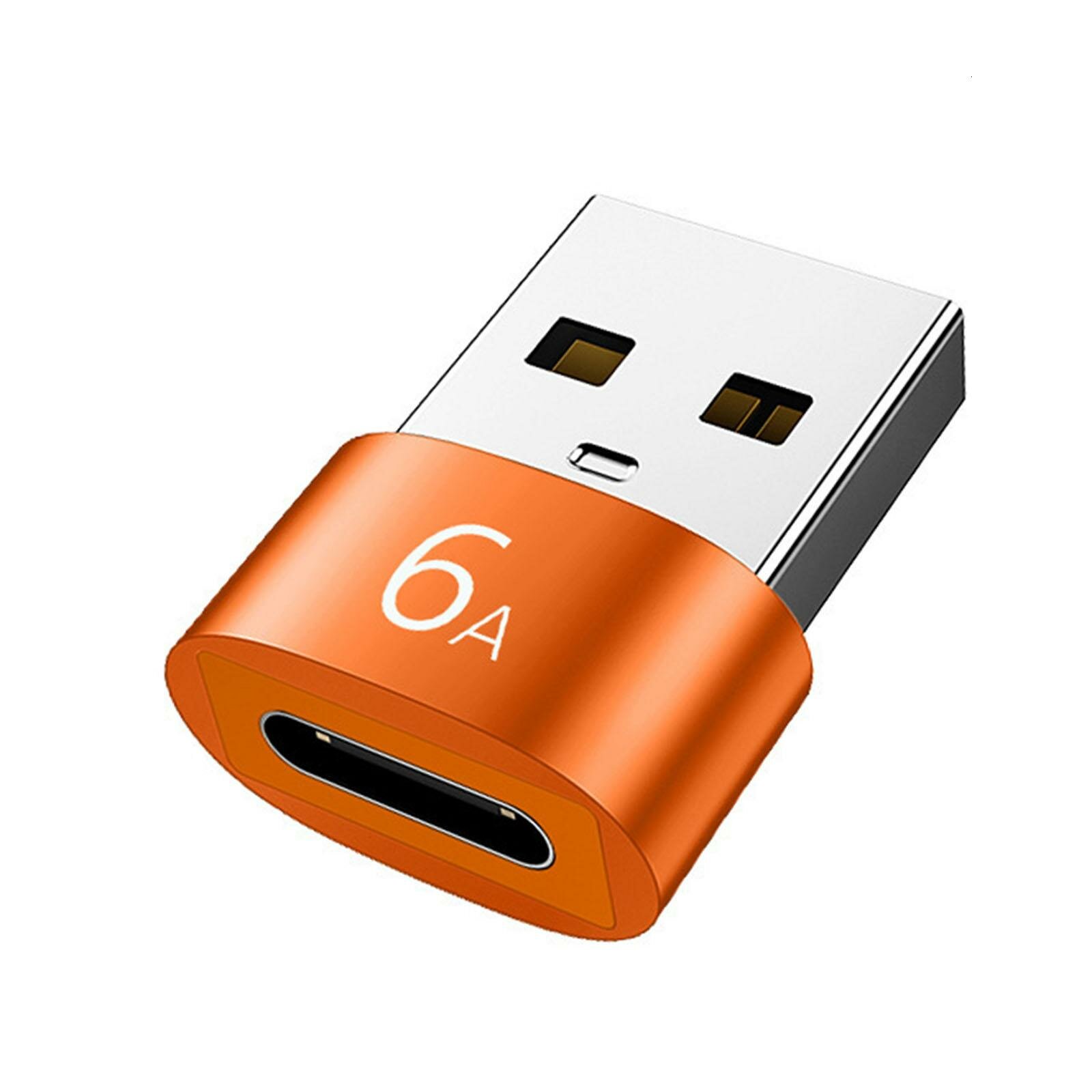 Разъём USB-C (гнездо) на USB-A (штекер) OTG, Оранжевый