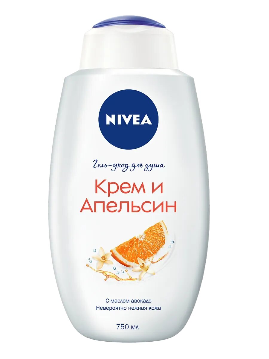 Nivea Гель-уход для душа Крем и Апельсин 750 мл 1 шт