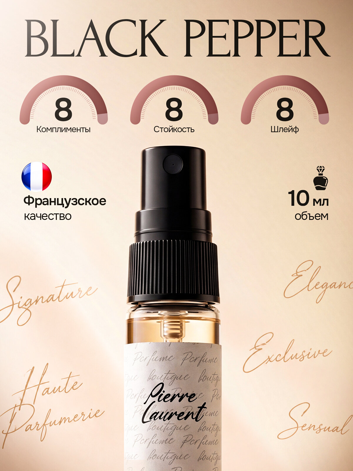 Духи мужские стойкие Black Pepper Блек Пеппер 10 мл